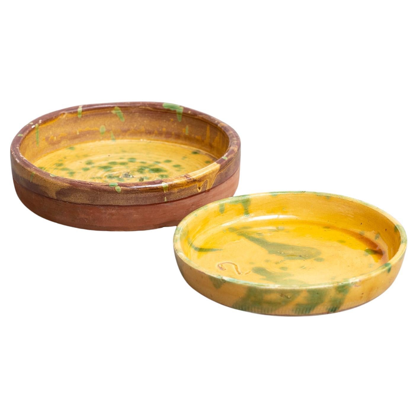 Set of Two Early 20th Century Hand Painted Rustic Popular Traditional ...