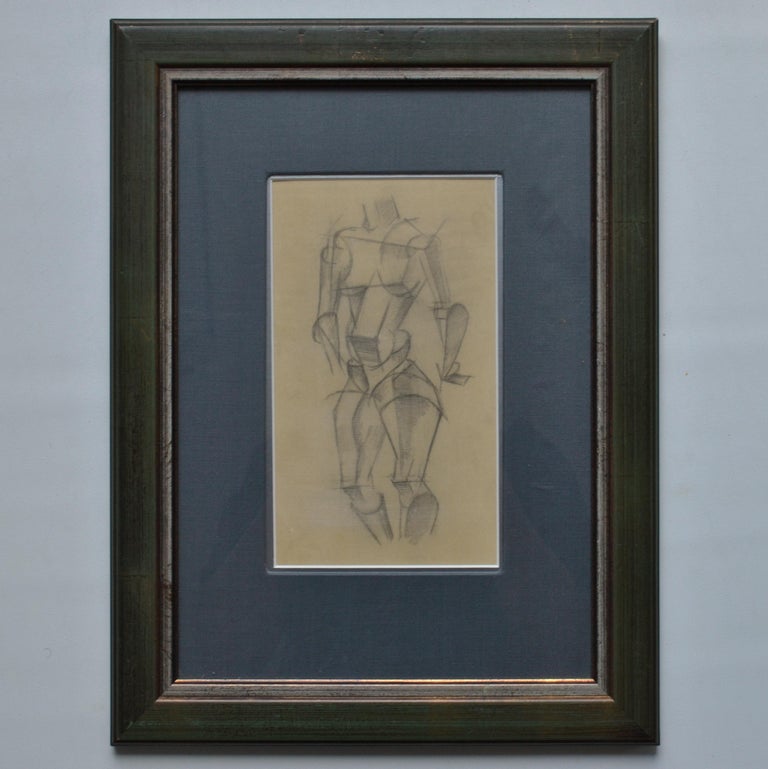 Pair of Life Drawings in Cubist Style Female Studies of, Early 20th ...