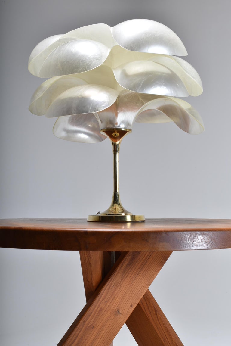 Set of Two Floral Lamps by Maison Rougier, 1970, Canada at 1stDibs