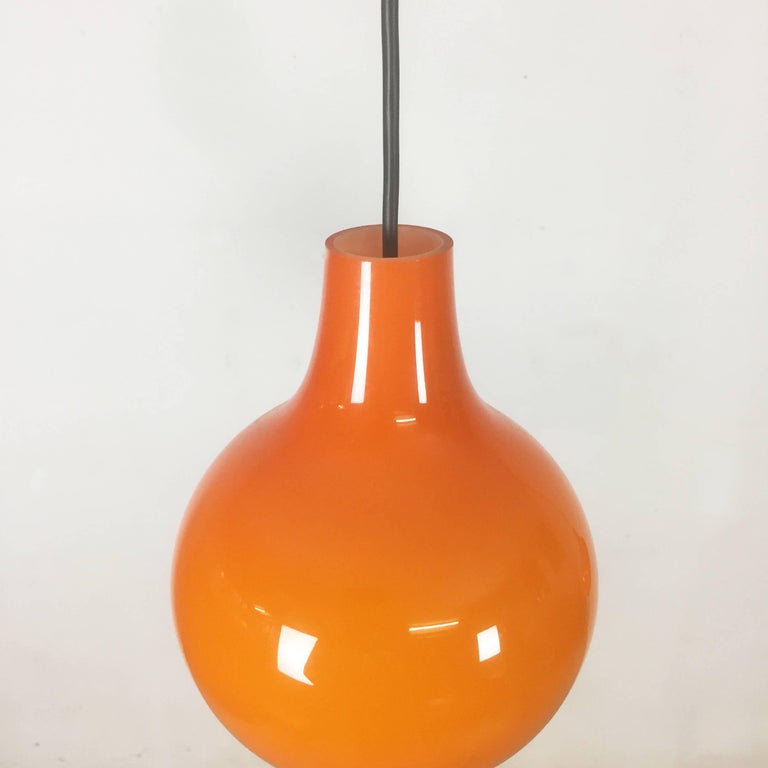 Set of Two German Orange Glass Hanging Light Made by Peill and Putzler ...
