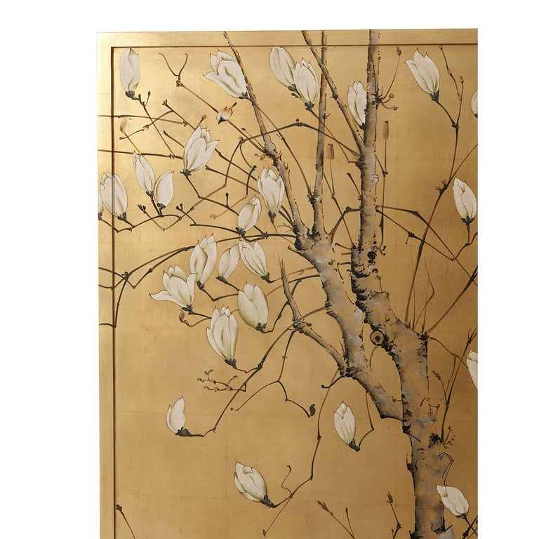 Set of Two Gilt Japanese Paintings For Sale at 1stDibs