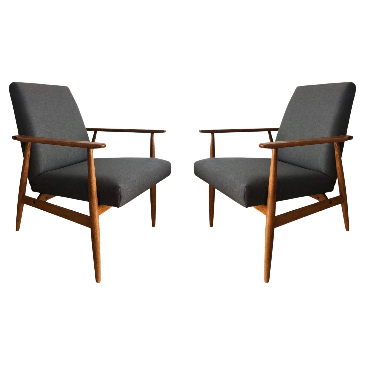 Mid Century Armchair in Grey Kvadrat Upholstery by Henryk Lis, Europe ...