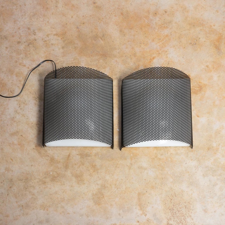 Set of Two IGuzzini Dada Wall Lamp with Rare Metal Diffusers, circa 970 ...
