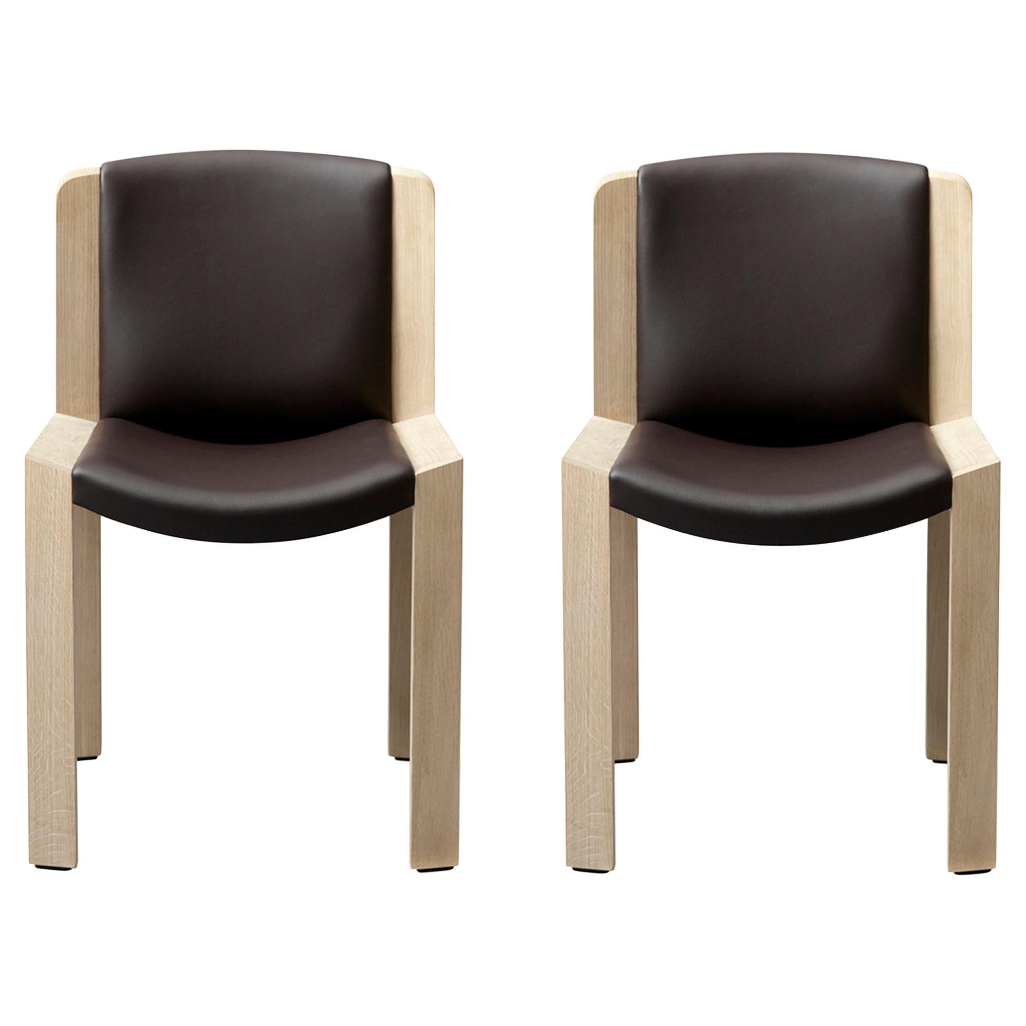Joe Colombo 'Chair 300' Wood and Sørensen Leather Chair by Karakter For ...
