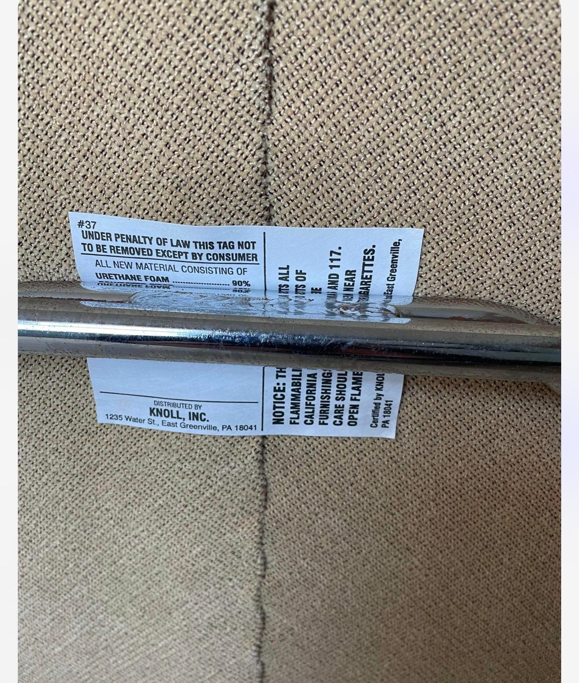 Set of Two, Knoll Womb Chairs Tan Fabric For Sale at 1stDibs
