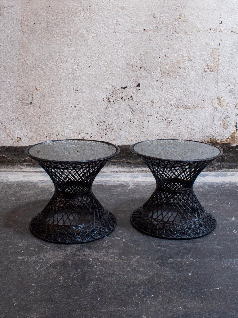 Set of Two Large Russell Woodard Spun Fiberglass Patio Side Tables at ...