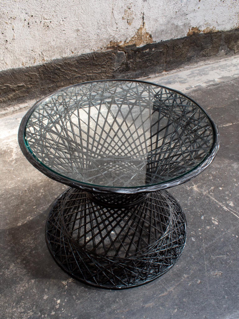 Set of Two Large Russell Woodard Spun Fiberglass Patio Side Tables at ...