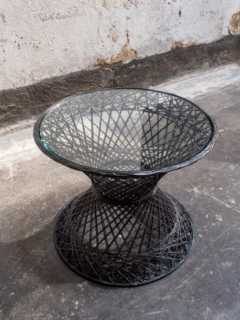 Set of Two Large Russell Woodard Spun Fiberglass Patio Side Tables at ...