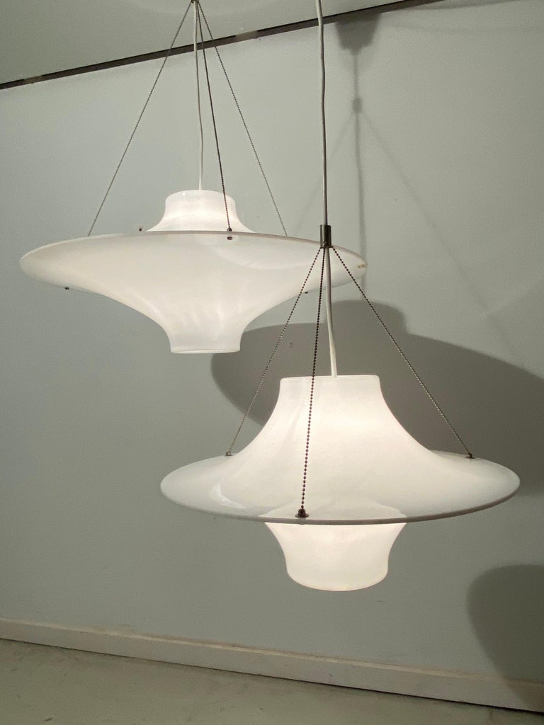 Sky Flyer Pendant Lamp 70cm by Yki Nummi for Sanka, Finland 1960s. 2 ...