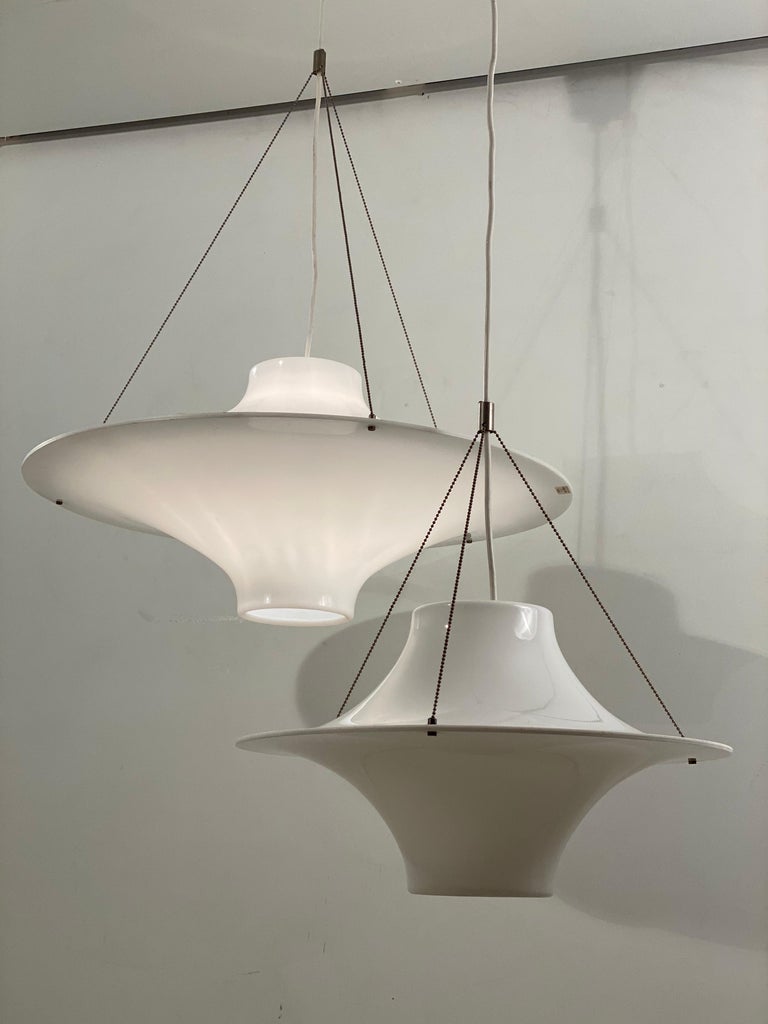 Sky Flyer Pendant Lamp 70cm by Yki Nummi for Sanka, Finland 1960s. 2 ...