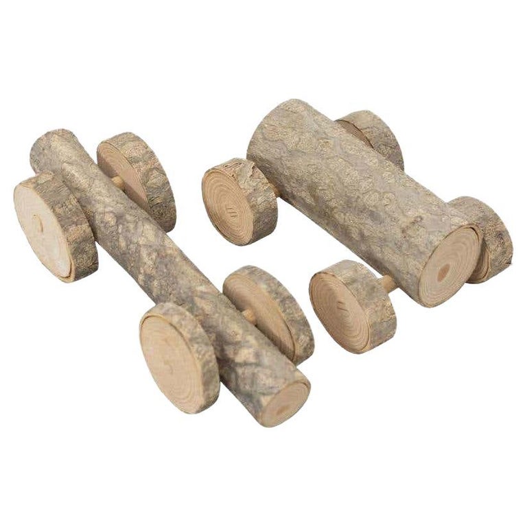 Set of Two Luci Tree Carwooden Sculptural Toy, 2018 For Sale at 1stDibs