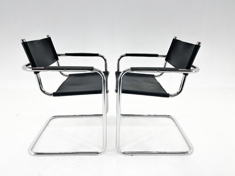 Set of Two Mart Stam Cantilever Chairs, Italy, Marked For Sale at 1stDibs