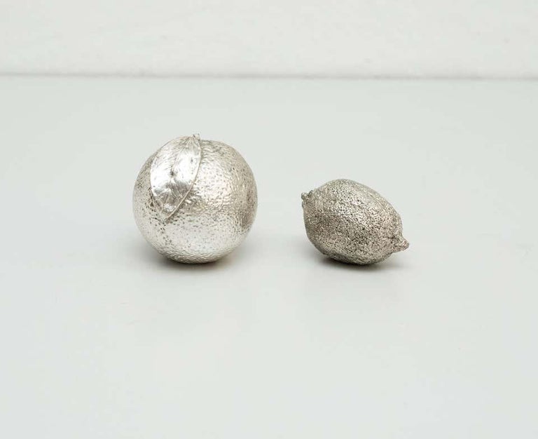 Set of Two Metal Fruits Figures, Circa 1960 For Sale at 1stDibs
