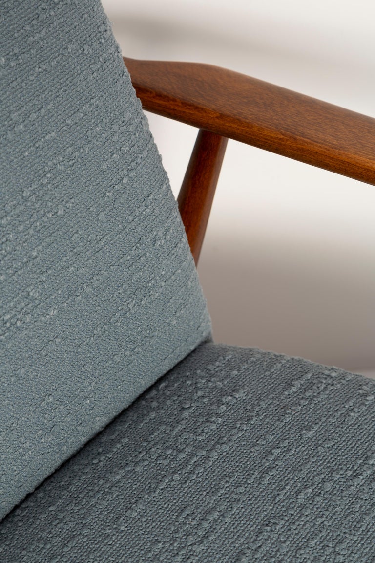 Set of Two Mid-Century Gray Blue Boucle Dante Armchairs, H. Lis, 1960s ...