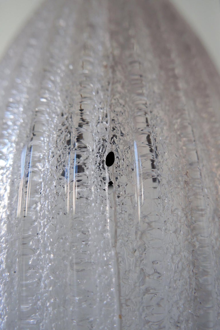 Set of Two Mid-Century Modern Textured Glass Pendant Lamps, 1960s ...