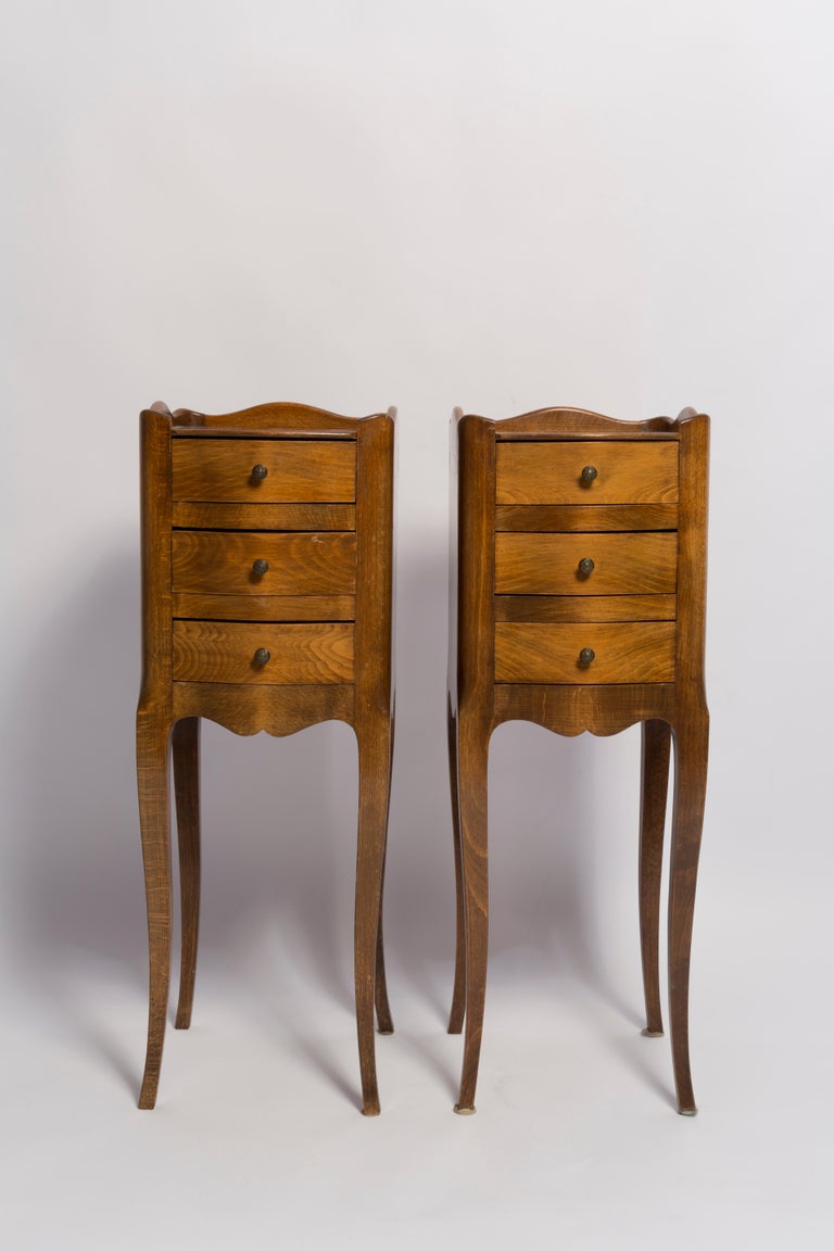 Set of Two Mid-Century Night Tables, Wood, France, 1960s For Sale at ...