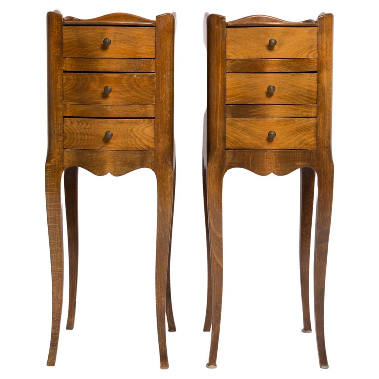 Set of Two Mid-Century Night Tables, Wood, France, 1960s For Sale at ...