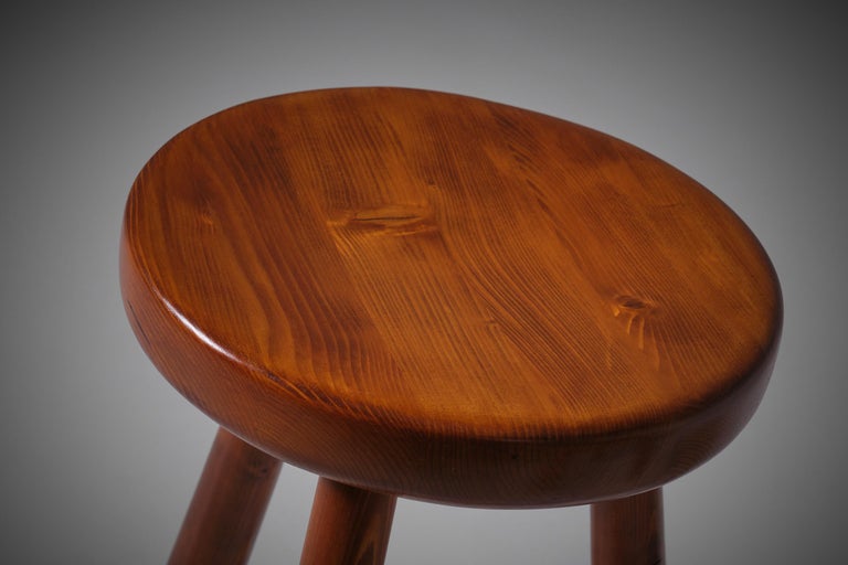 Set of Two Midcentury Modern Stools in Pine, France, 1960s For Sale at ...