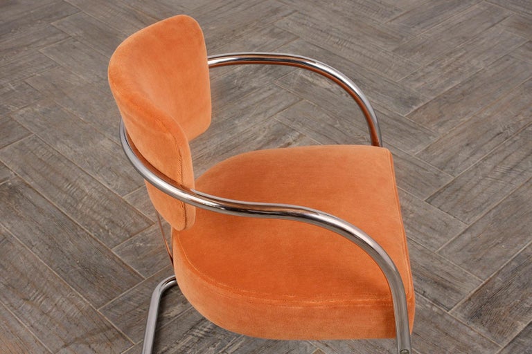 Set of Two Modern Chrome Frame Lounge Chairs at 1stDibs