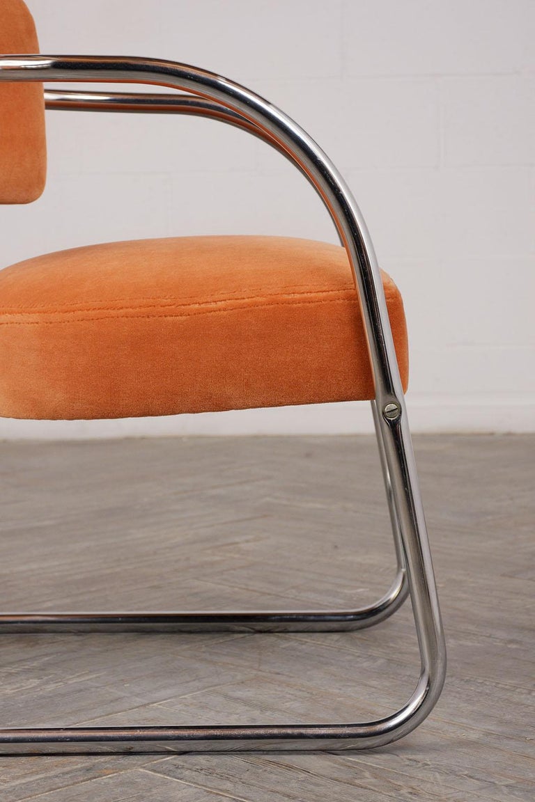Set of Two Modern Chrome Frame Lounge Chairs at 1stDibs