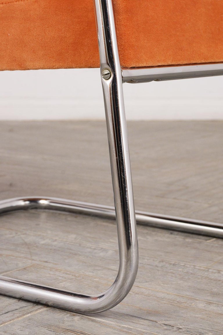 Set of Two Modern Chrome Frame Lounge Chairs at 1stDibs