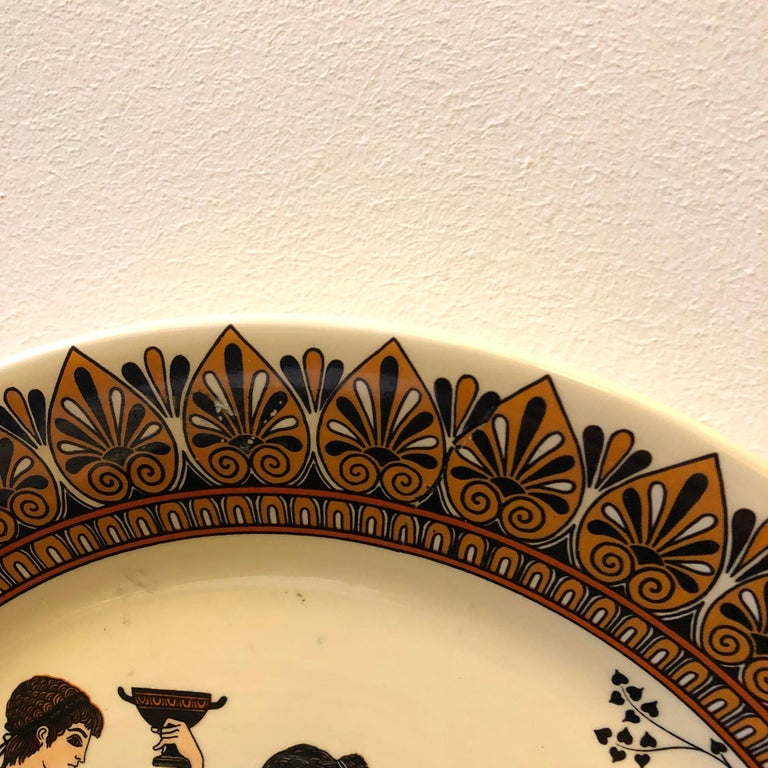 Set of Two Neoclassical Ceramic Greek Mural Plates at 1stDibs