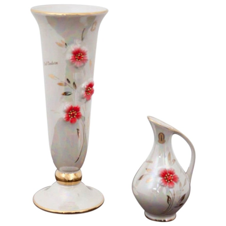 Set of Two Porcelain Vases at 1stDibs