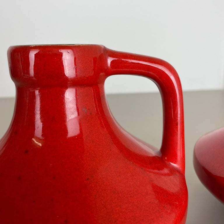 Set of Two Pottery Fat Lava UFO Vases "Red-Glaze" by Jopeko, Germany ...