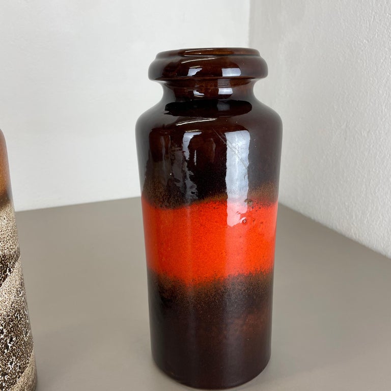 Set of Two Pottery Fat Lava Vases "Multi-Color" by Scheurich, Germany ...