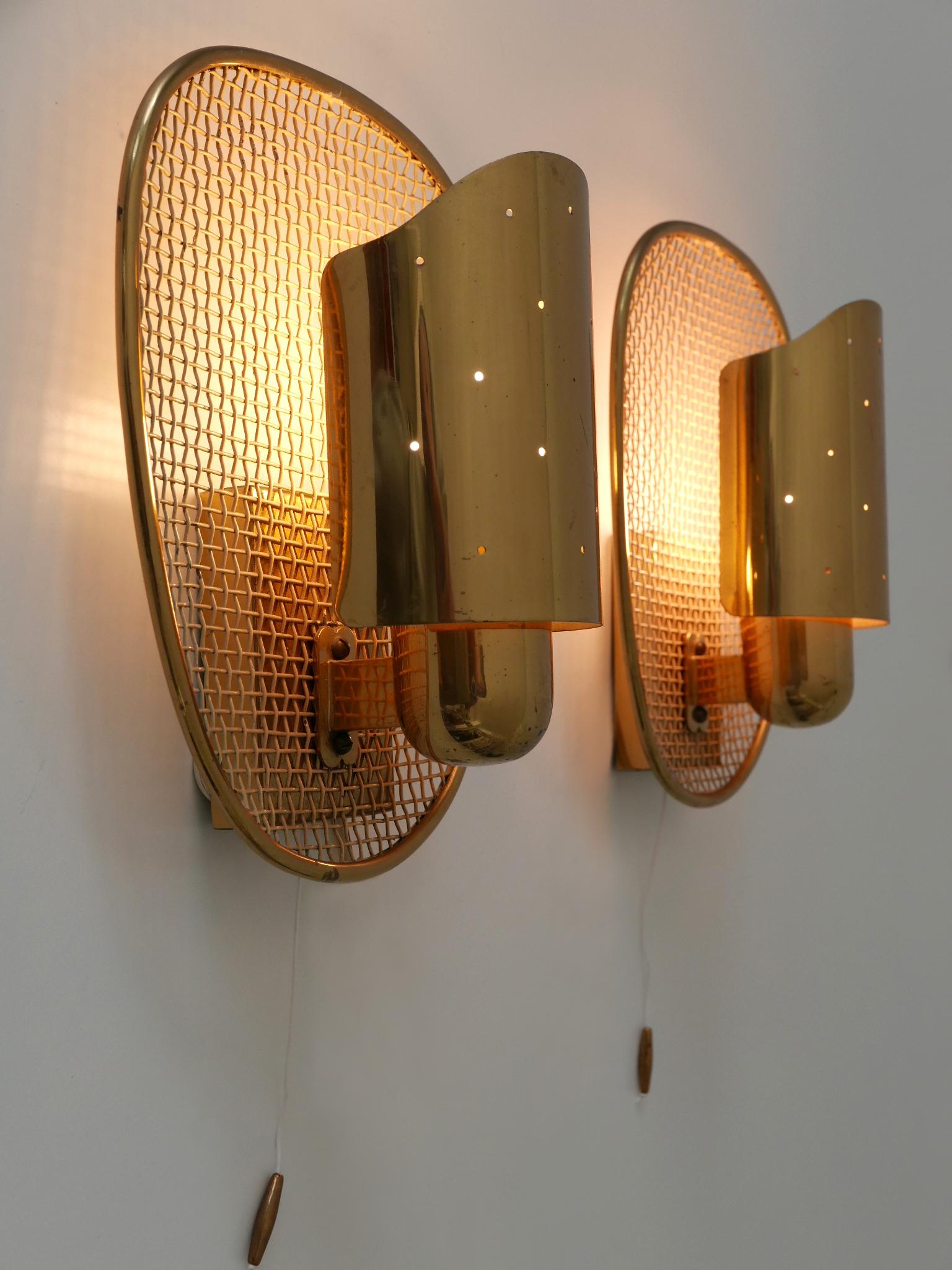 Set of Two Rare and Elegant Mid-Century Modern Sconces or Wall Lamps ...