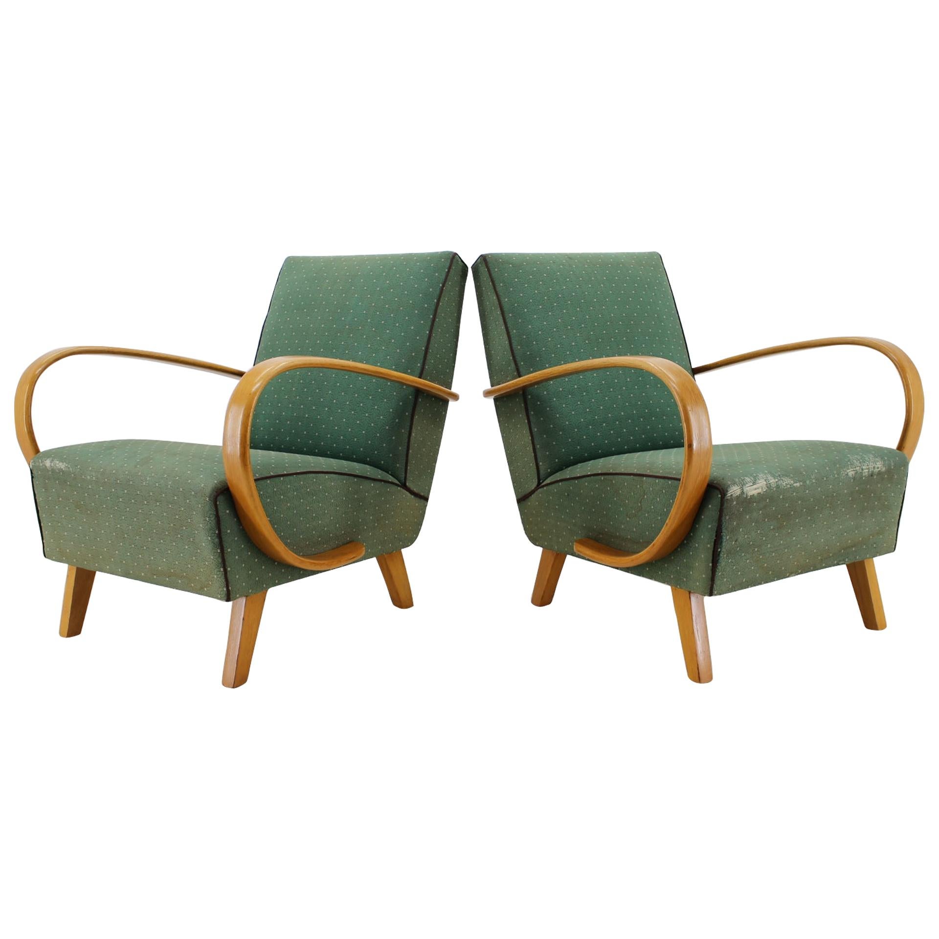 Set of Two Retro Armchairs by Jindřich Halabala, 1950s at 1stDibs