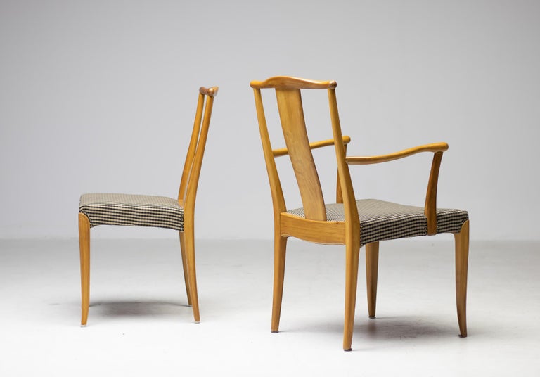 Set of Two Roland Arm Chairs and Six 'Roland' Side Chairs by Nordiska ...