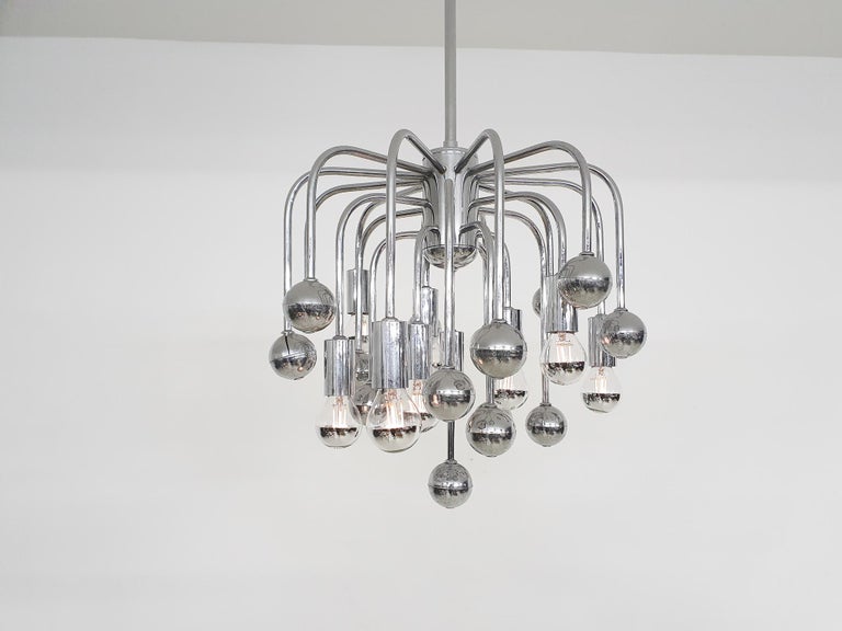 Set of Two Silver Globes "Sputnik" Design Lights For Sale at 1stDibs