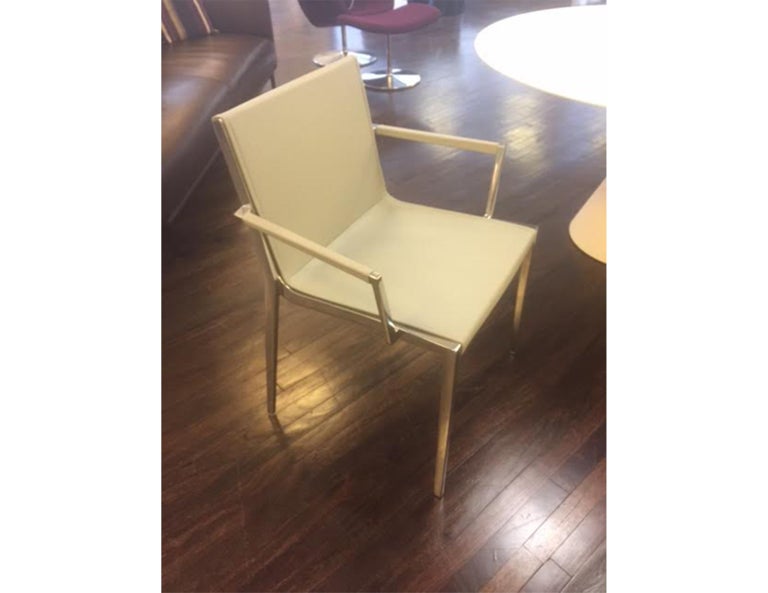 Set of Two KFF Unique Stackable Leather Armchairs with Polished ...