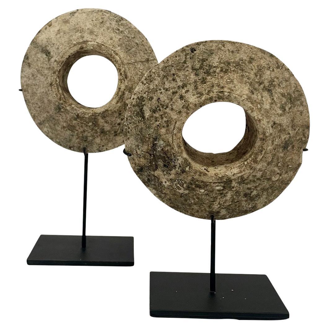 Stone Disc Set Of Two Sculptures, China, Contemporary For Sale at 1stDibs