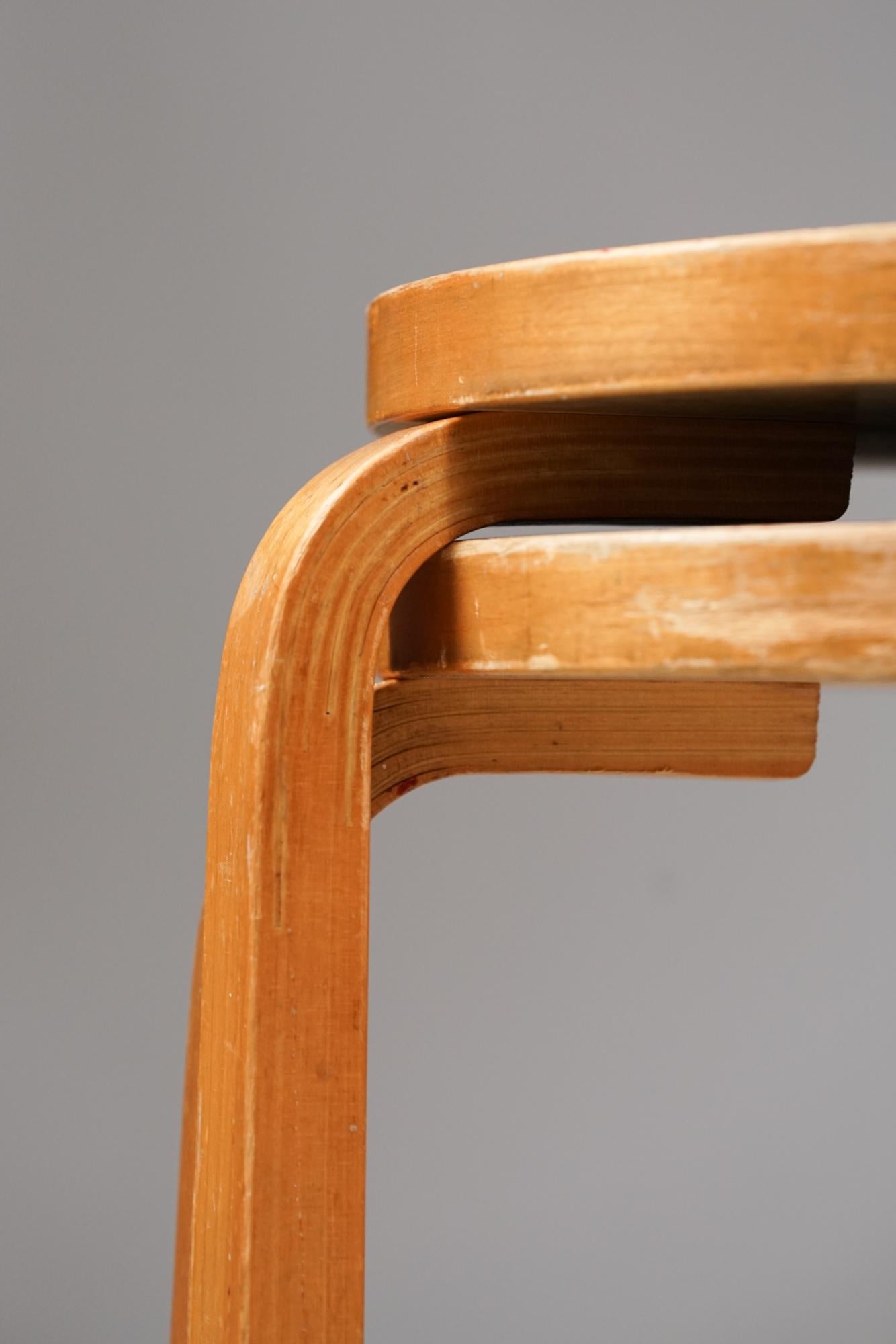 Set of Two Stool model 60, Alvar Aalto, Artek, 1950s For Sale at 1stDibs