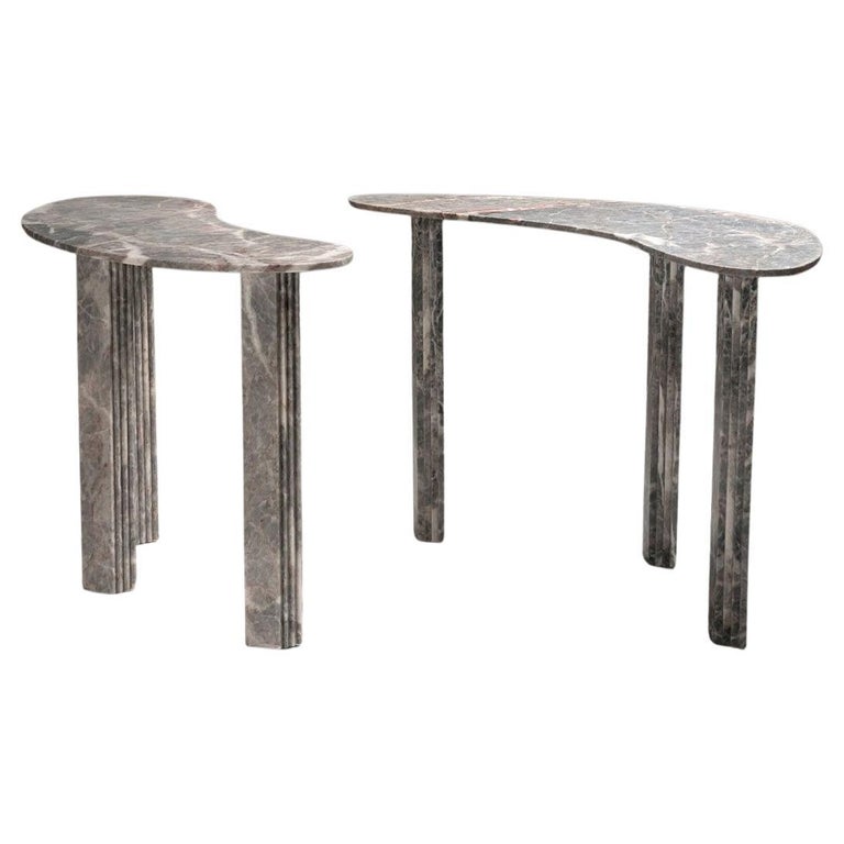 Set of Two Tacchini 1953 and Colombo Marble Console by Lorenzo Bini For ...