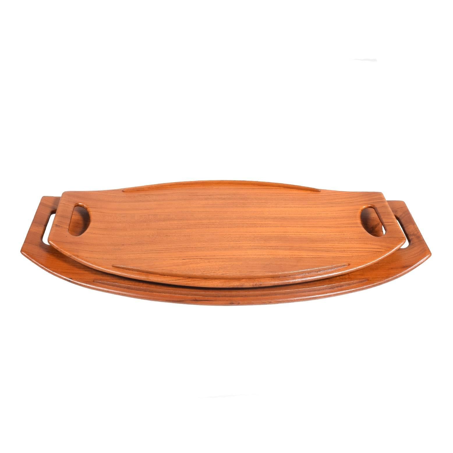 Set of Two Teak Trays by Jens Quistgaard at 1stDibs