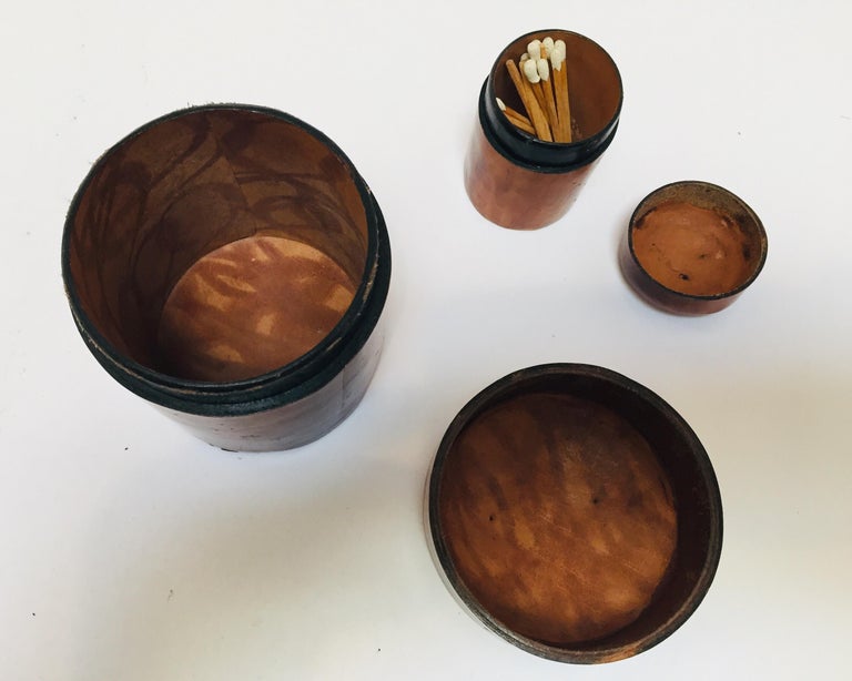 Set of Two Vintage Florentine Leather Snuff Boxes at 1stDibs ...
