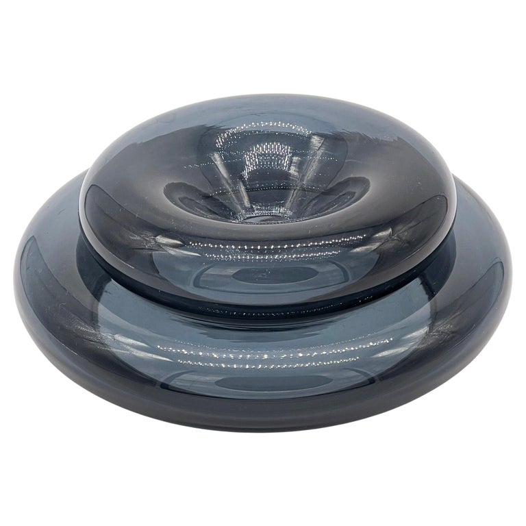 Set of Two Vintage Murano Stackable Round Sculptural Valet-Trays in ...