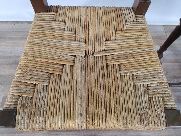 Set of Two Woven Straw Chairs For Sale at 1stDibs
