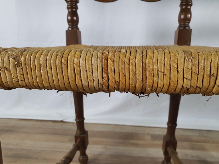 Set of Two Woven Straw Chairs For Sale at 1stDibs