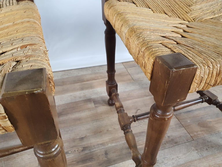 Set of Two Woven Straw Chairs For Sale at 1stDibs