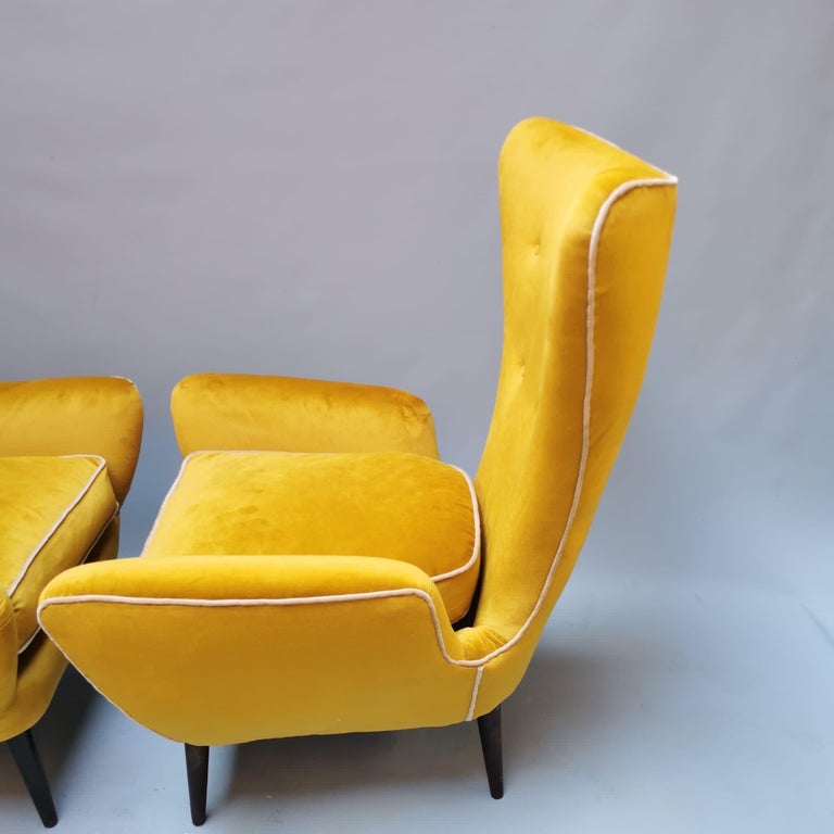 Set of Two Yellow Armachairs, Emilio Sala, Giorgio Maldini For Sale at ...