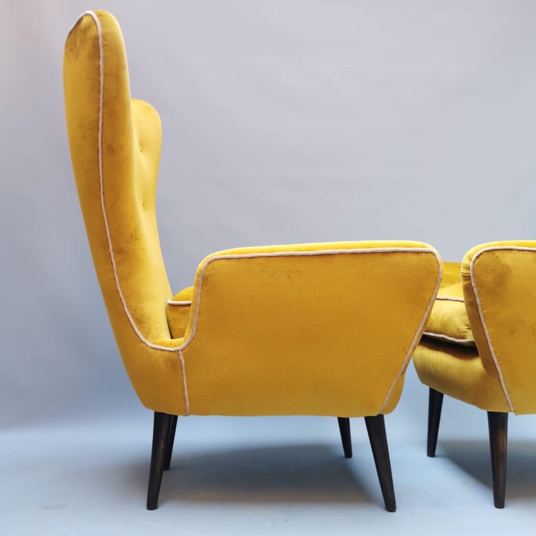 Set of Two Yellow Armachairs, Emilio Sala, Giorgio Maldini For Sale at ...
