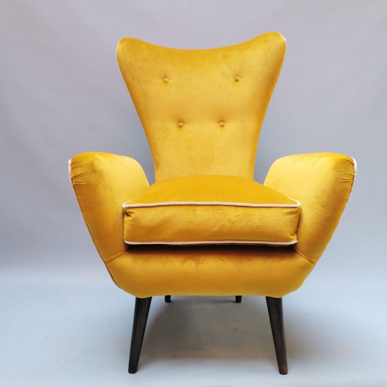 Set of Two Yellow Armachairs, Emilio Sala, Giorgio Maldini For Sale at ...