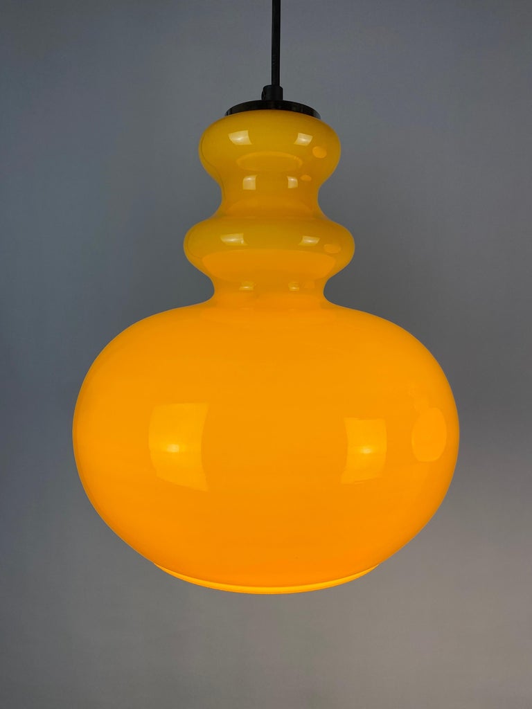 Set of Two Yellow Glass Pendant Lights from GDR, Germany For Sale at ...