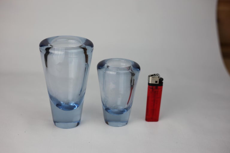 Set of 'Umanak' Blue Glass Vase by Per Lutken for Holmegaard, Signed ...