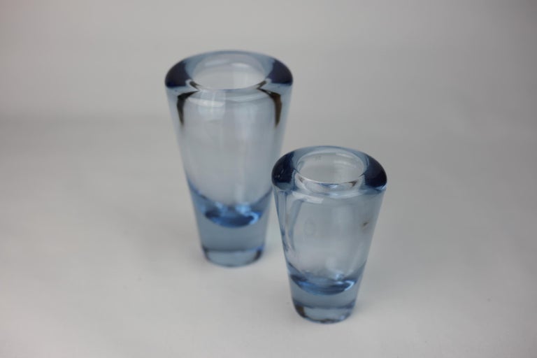 Set of 'Umanak' Blue Glass Vase by Per Lutken for Holmegaard, Signed ...