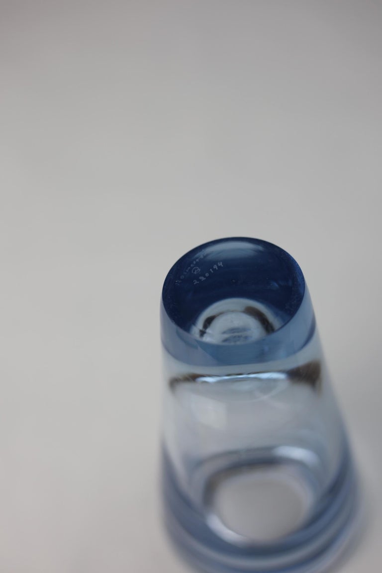 Set of 'Umanak' Blue Glass Vase by Per Lutken for Holmegaard, Signed ...